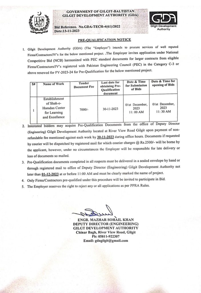 Latest Tenders – GDA-GB